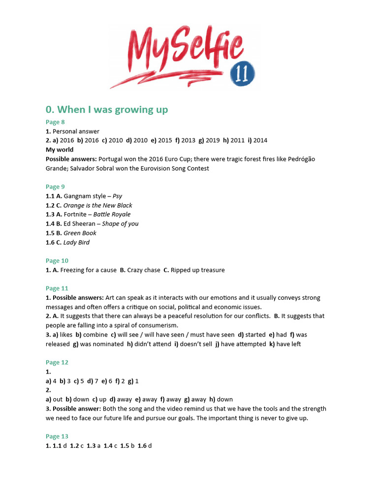 Solucoes Manual My Selfie 11 | PDF | Climate Change | Greenhouse Effect