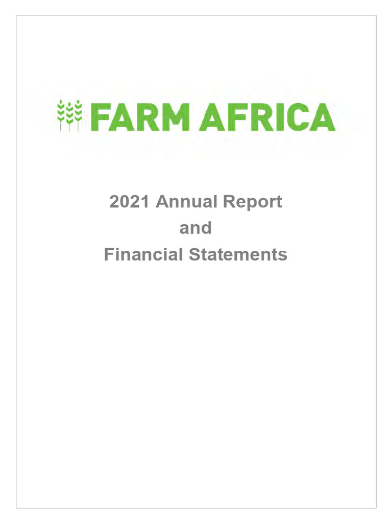 Farm Africa Annual Report - Financial Statements 2021 | PDF