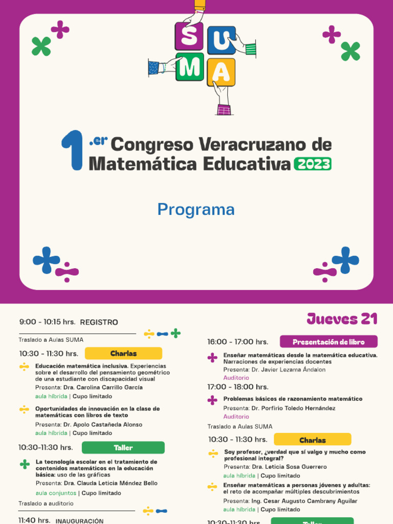 Programa SUMA | PDF | Salón de clases | Aprendizaje