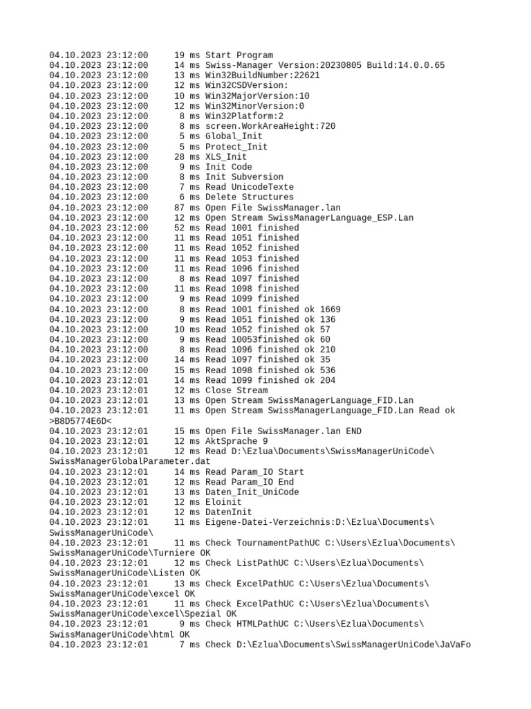 Swiss-Manager Program Log Analysis | PDF | Computers | Technology ...