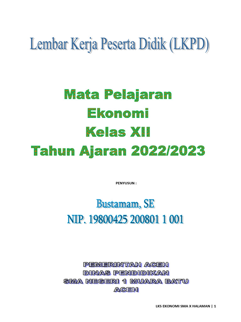 LKPD Akuntansi - Semester - Genap TP 2022-2023 | PDF | Hukum