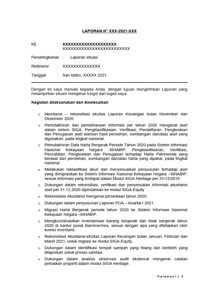 Model Laporan Status Status Rinci | PDF | Bisnis