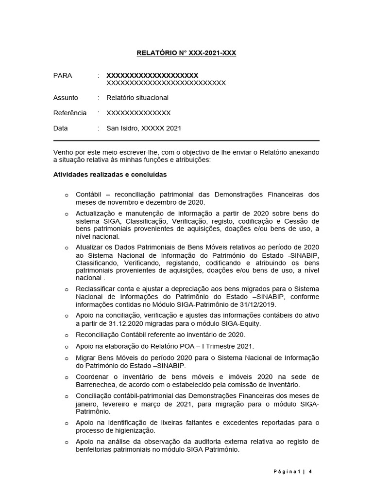 Modelo de Relatório de Status Detalhado | PDF