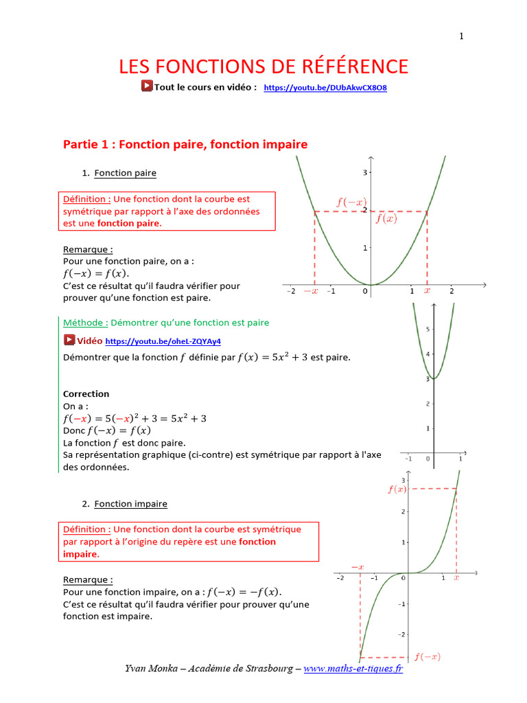 Fonctions de référence en mathématiques | PDF