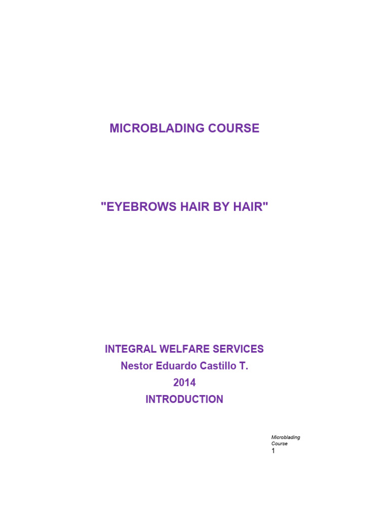 Microblading Course 2017 PDF | PDF | Epidermis | Skin