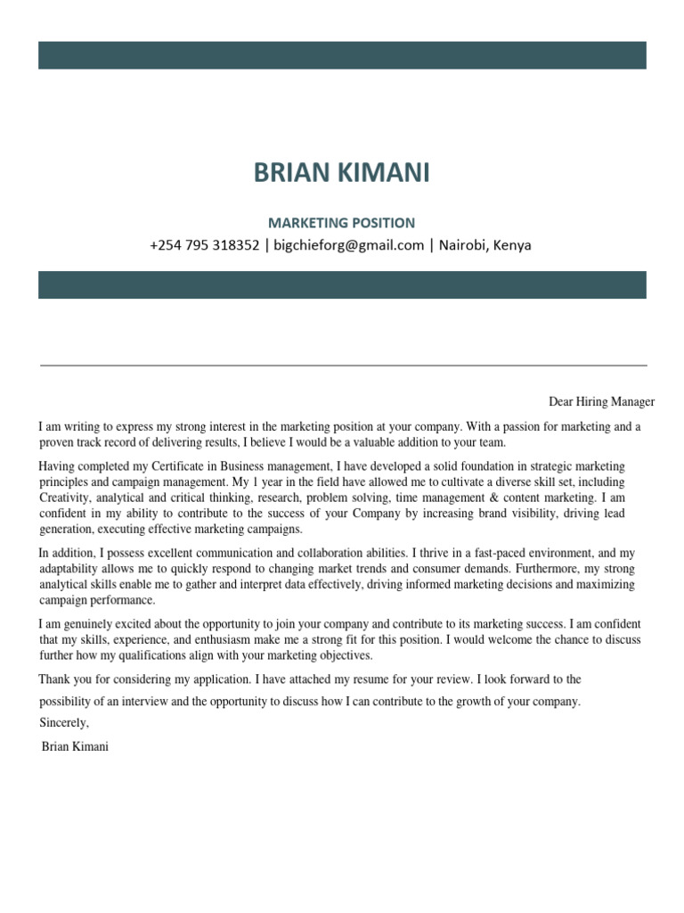 Brian COVER LETTER - Updated - Removed | PDF