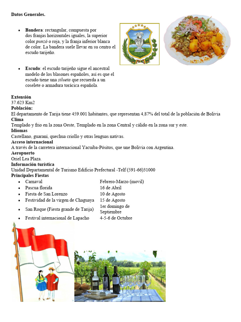 Bandera y escudo del departamento de Tarija | PDF
