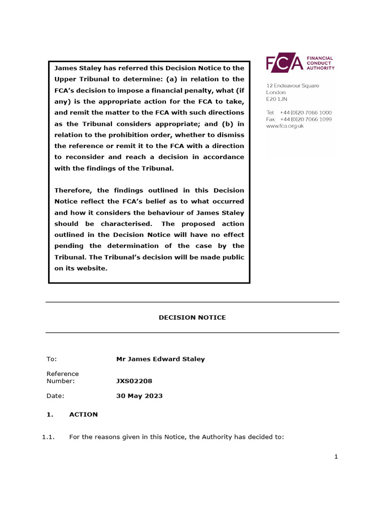 FCA Report Jes Staley | PDF | Justice | Crime & Violence