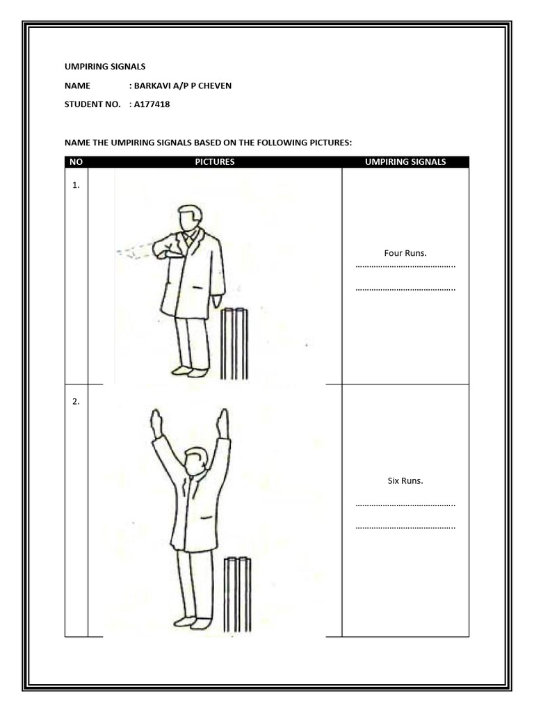 Umpiring Signals | PDF | Home & Garden