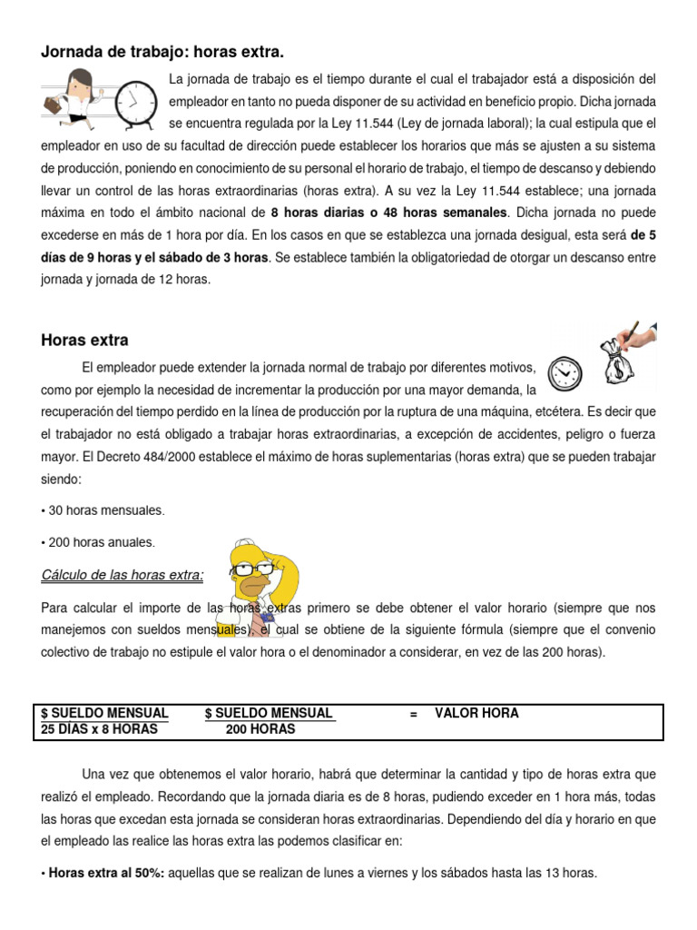 Cálculo de horas extras nocturnas | PDF | Tiempo de trabajo | Tiempo ...