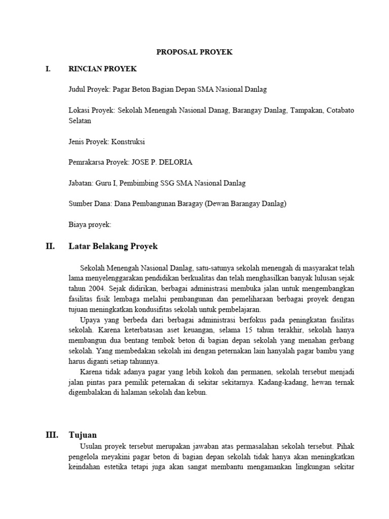 Proposal Pagar Beton | PDF