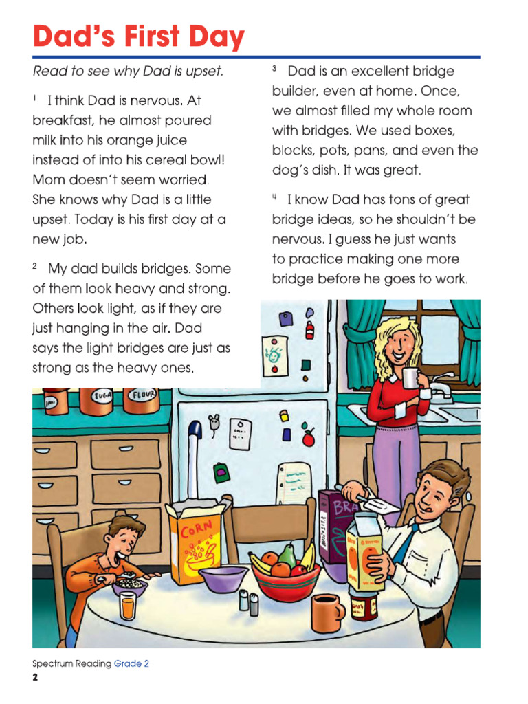 Reading - Grammar Day3 g2 Dad's First Day | PDF
