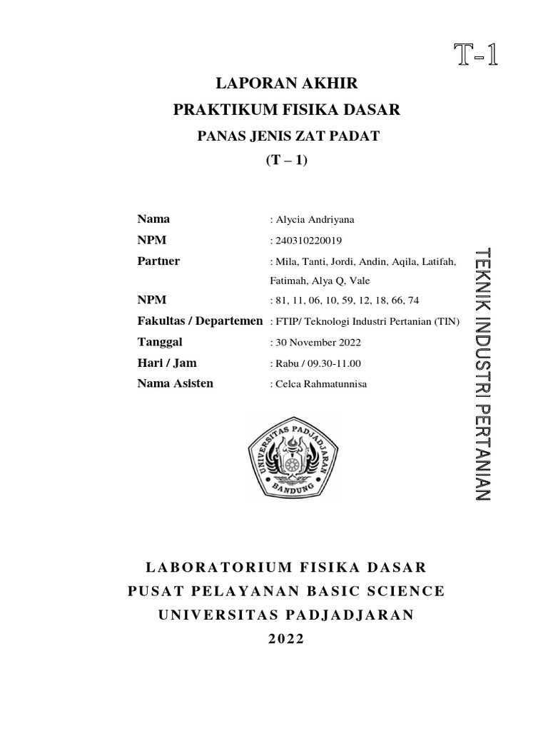 Laprak Fisdas - T1 (FIX) | PDF