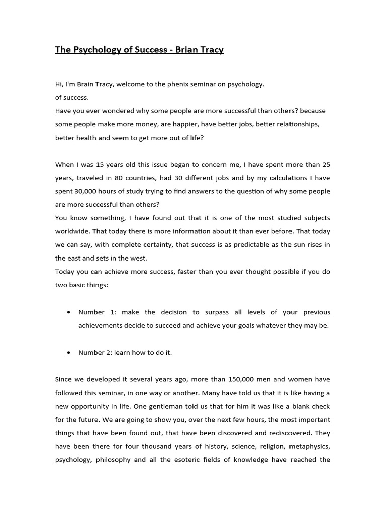 1 Brian Tracy - The Psychology of Success Phoenix Seminar (1 of 27 ...