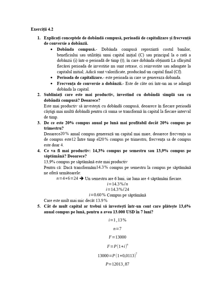 Conceptul de Dobândă Compusă. | PDF