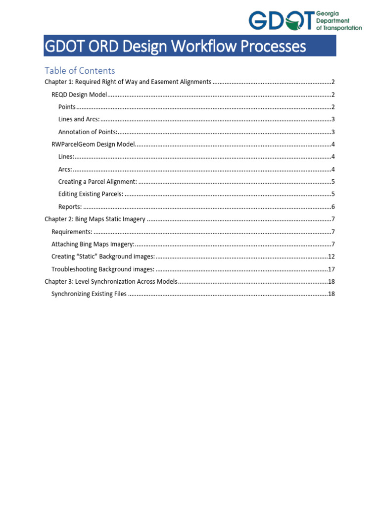 GDOT ORD Design Workflow Overview | PDF | Easement | Computer File