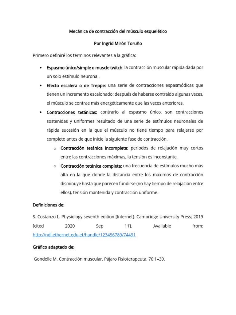 Contracciones tetánicas y efecto de Treppe | PDF | Ciencia y matemáticas