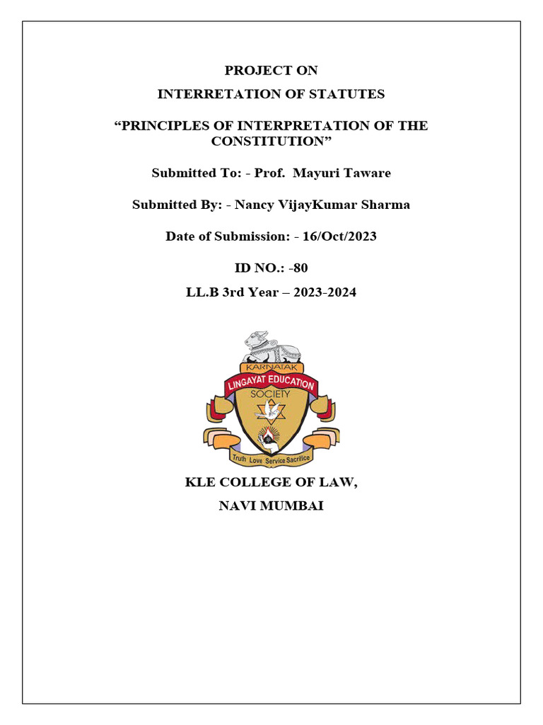 Interpretation of Statutes | PDF | Statutory Interpretation | Supreme ...
