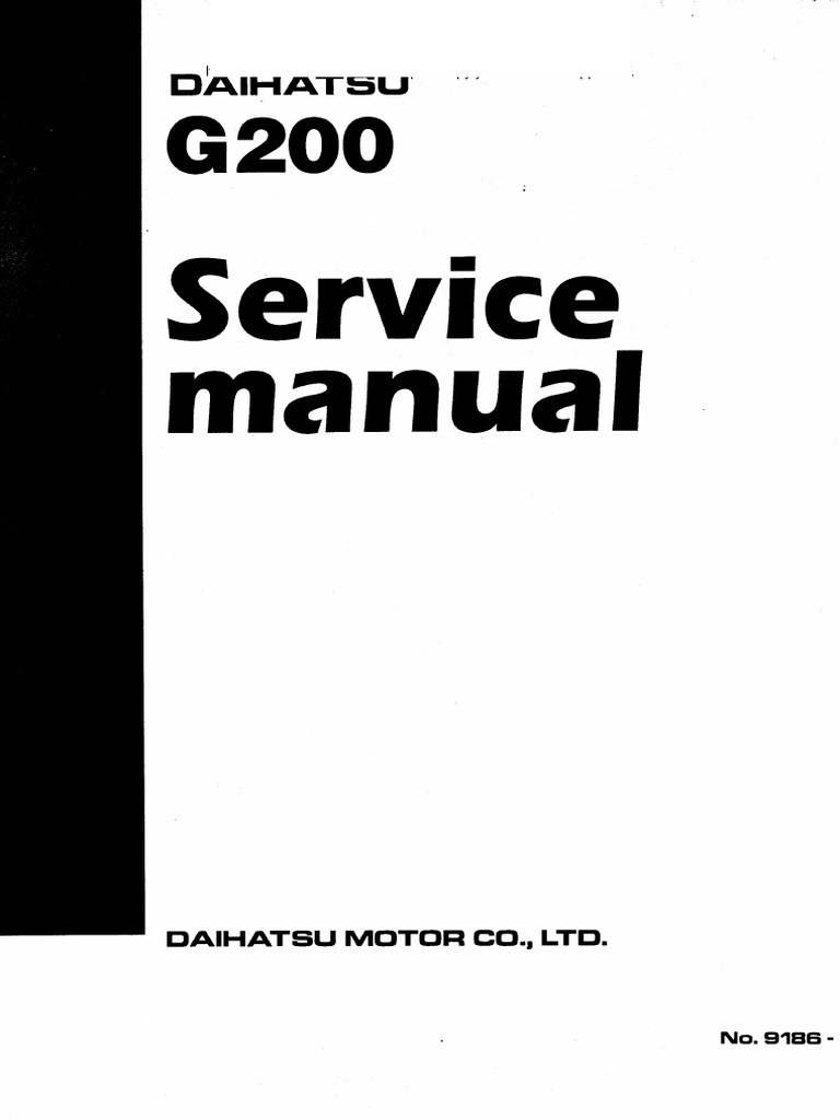 Daihatsu Charade G11 Service Manual