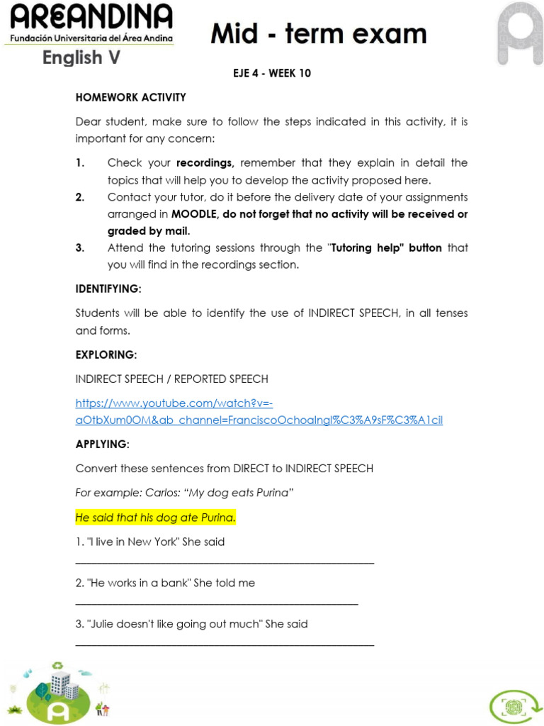 English 5 - EJE 4 - Week 10 | PDF | Grammar | Linguistics