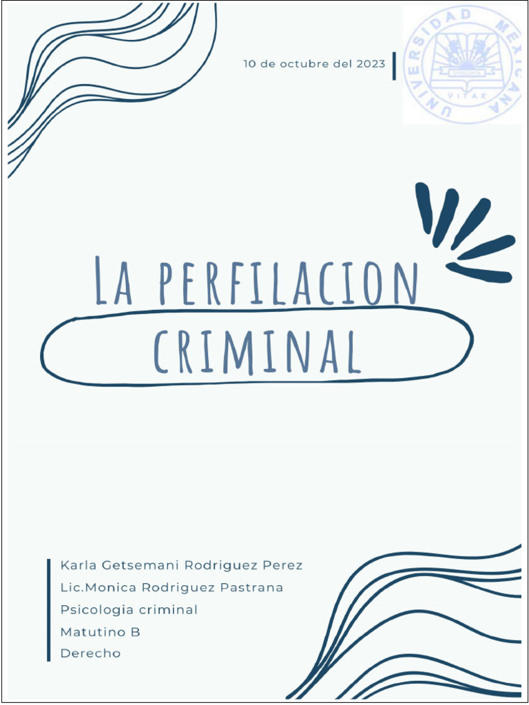 Perfil Criminal | PDF | Perfil del delincuente | Crímenes