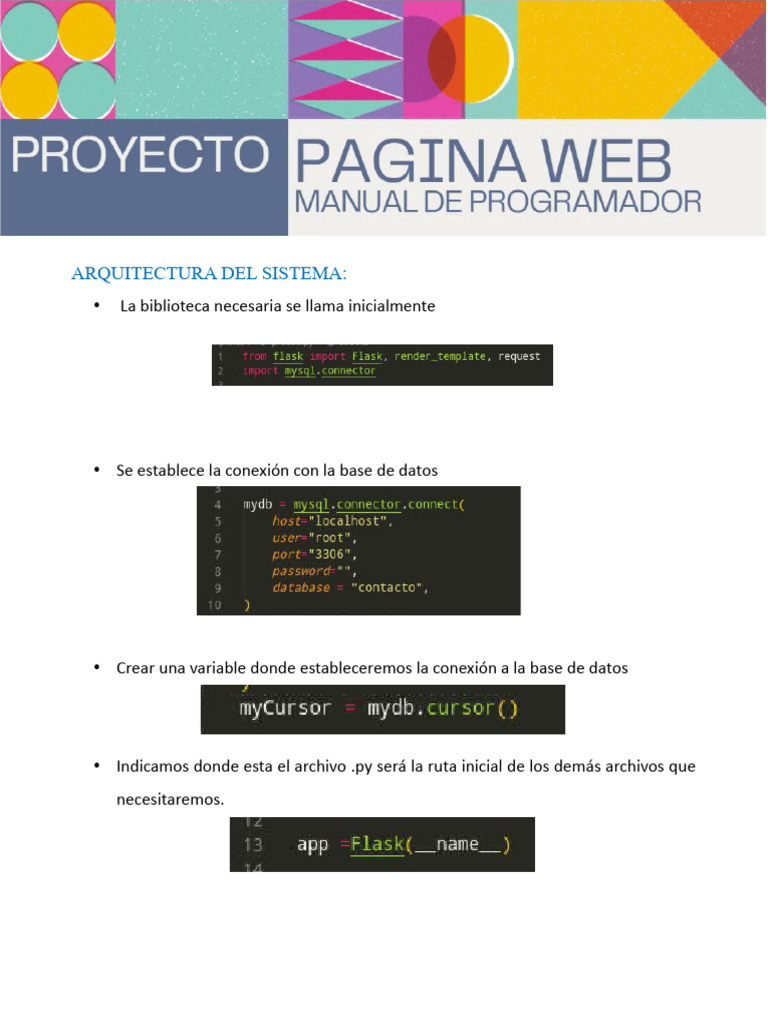 Manual de Programador DesarrolloWebconFlask | PDF