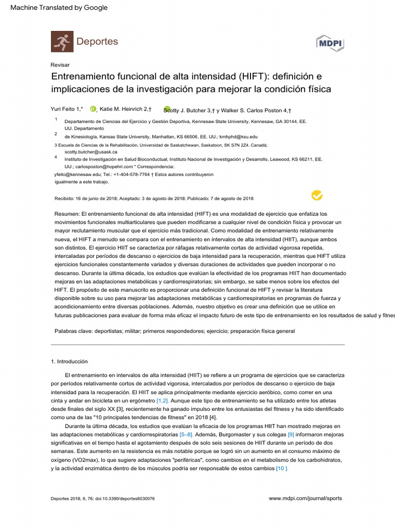 High-Intensity Functional Training (HIFT) | PDF | Aptitud física ...