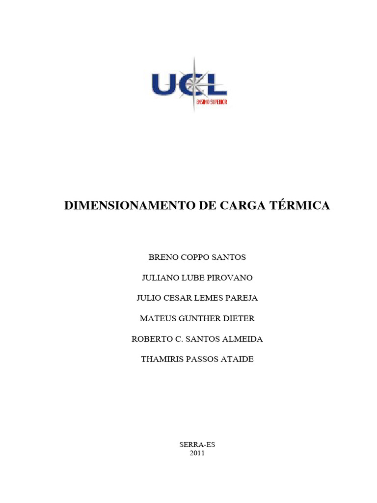Cálculo de Carga Termica | PDF | Transferência de calor | Calor