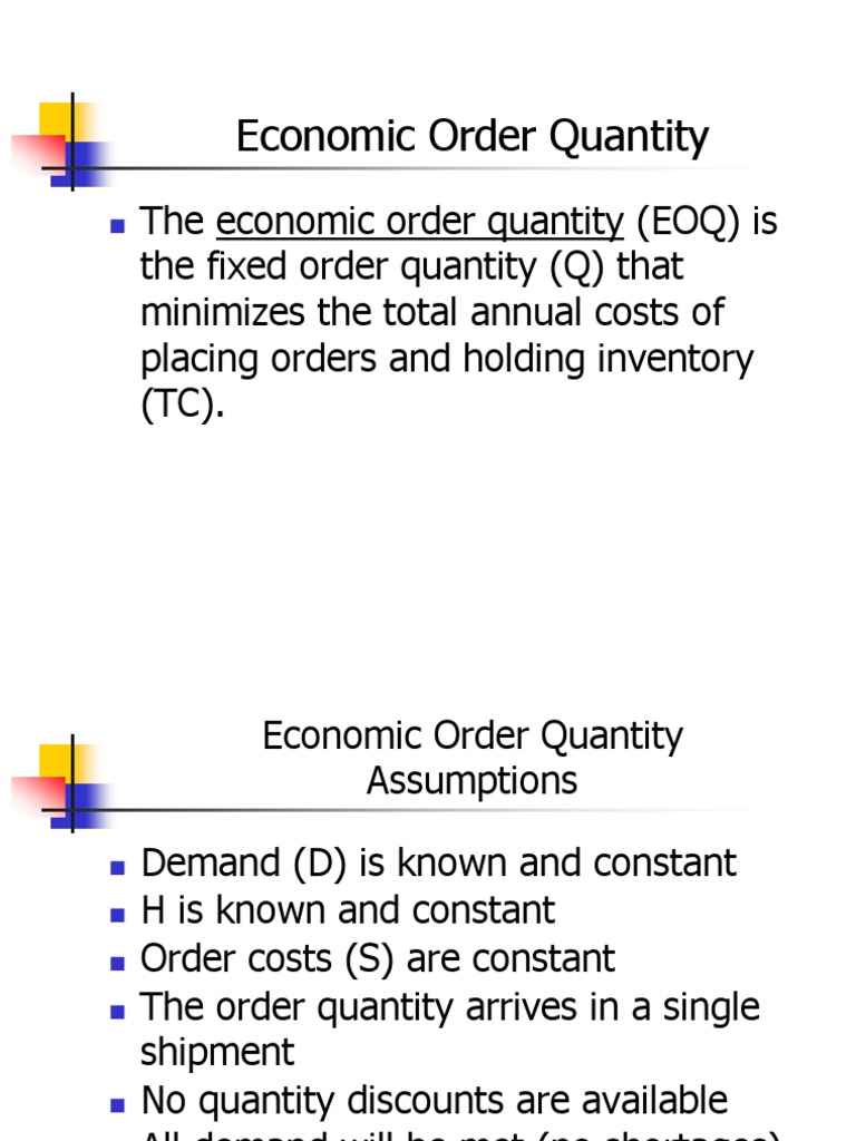 EOQ Vs EPQ | PDF | Inventory | Logistics