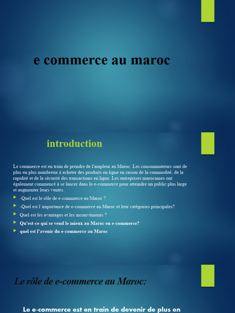 Avantages du e-commerce au Maroc | PDF | Commerce électronique | Maroc