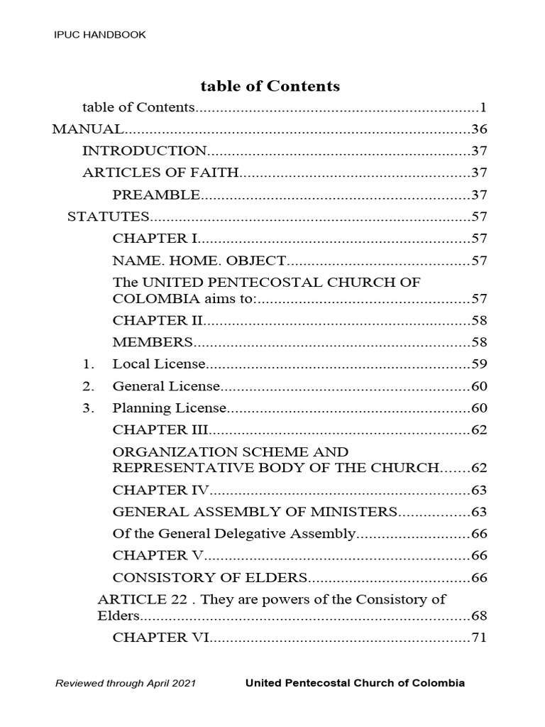 IPUC MANUAL (Updated 2021) | PDF | Pastor | Bishop