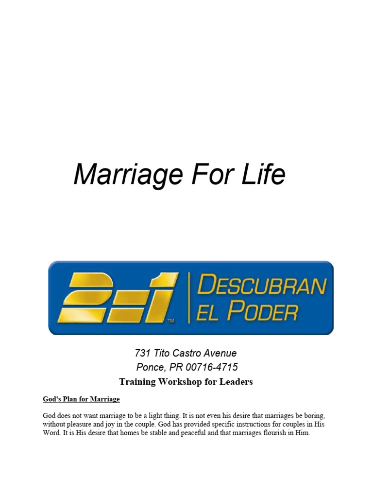 Marriage For Life | PDF