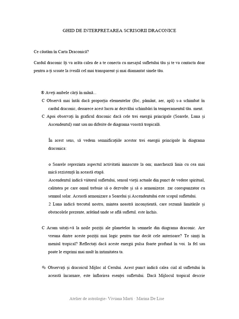 Ghid de Interpretare A Cărții Draconice | PDF