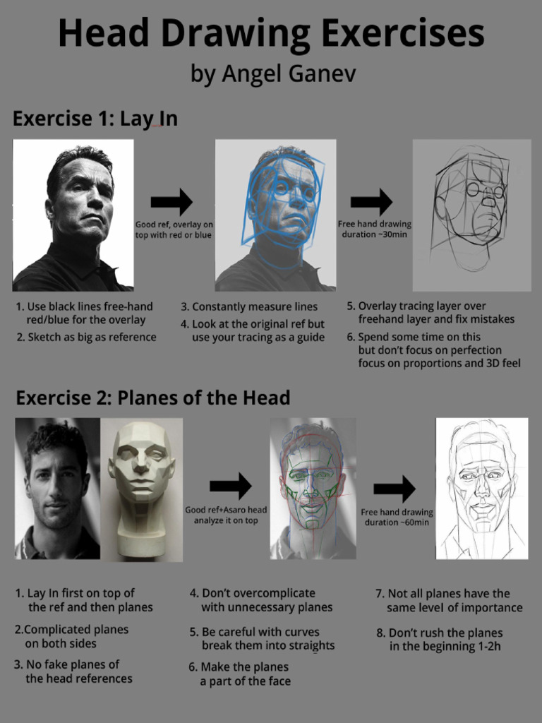 Angel Ganev - Head Drawing Exercises | PDF