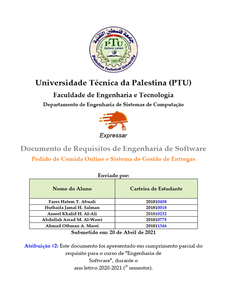 Food Ordering and Delivery Requirements Document | PDF