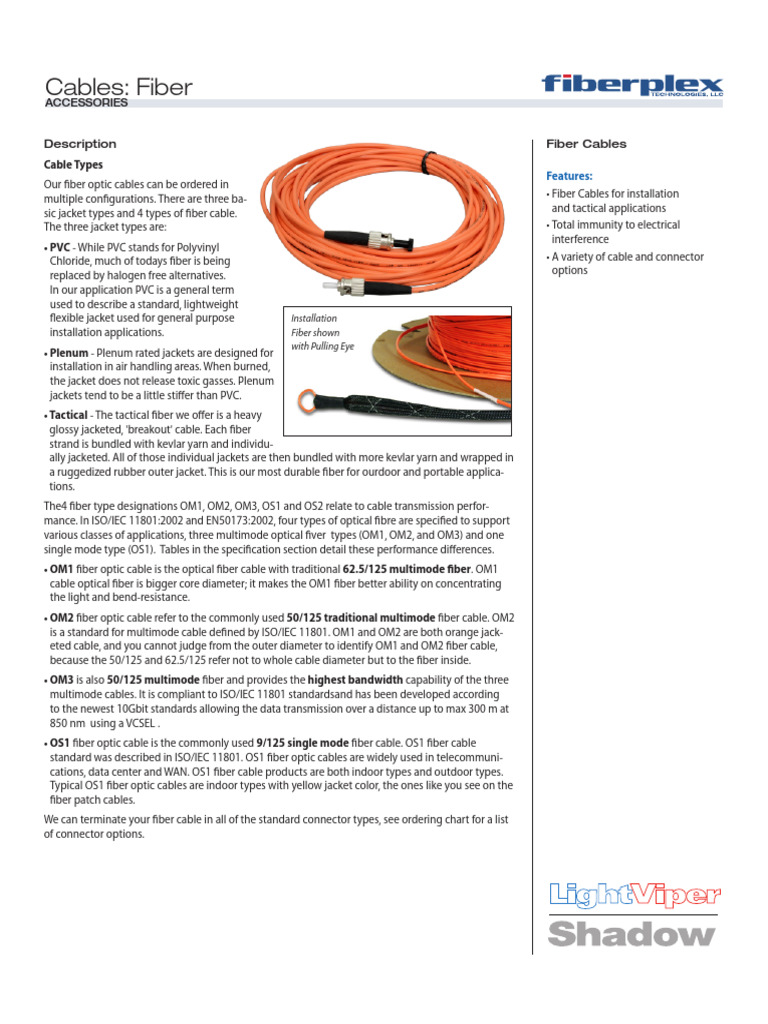 Fiberplex FiberCables 120101 | Download Free PDF | Optical Fiber ...