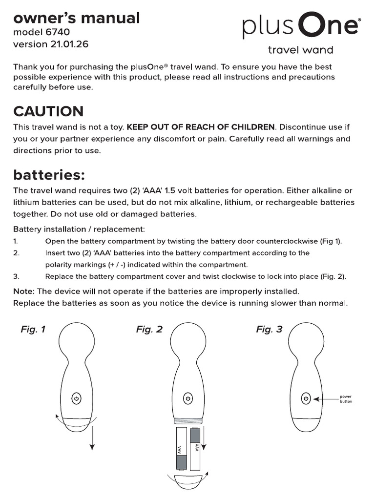 6740 Travel Wand Full Instruction Manual | PDF