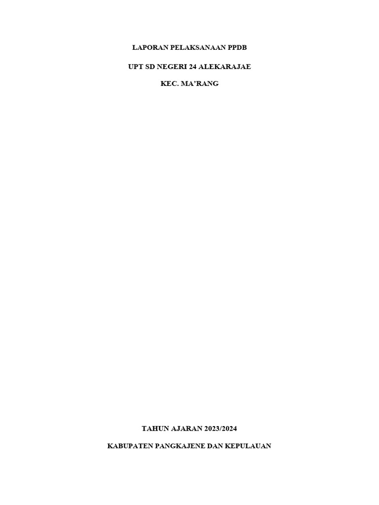 Laporan Pelaksanaan PPDB 2023.2024 | PDF