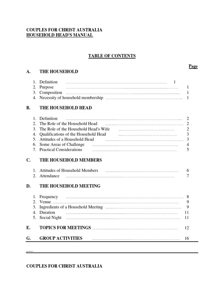 CFC HH Heads Manual | Download Free PDF | Bible | Prayer