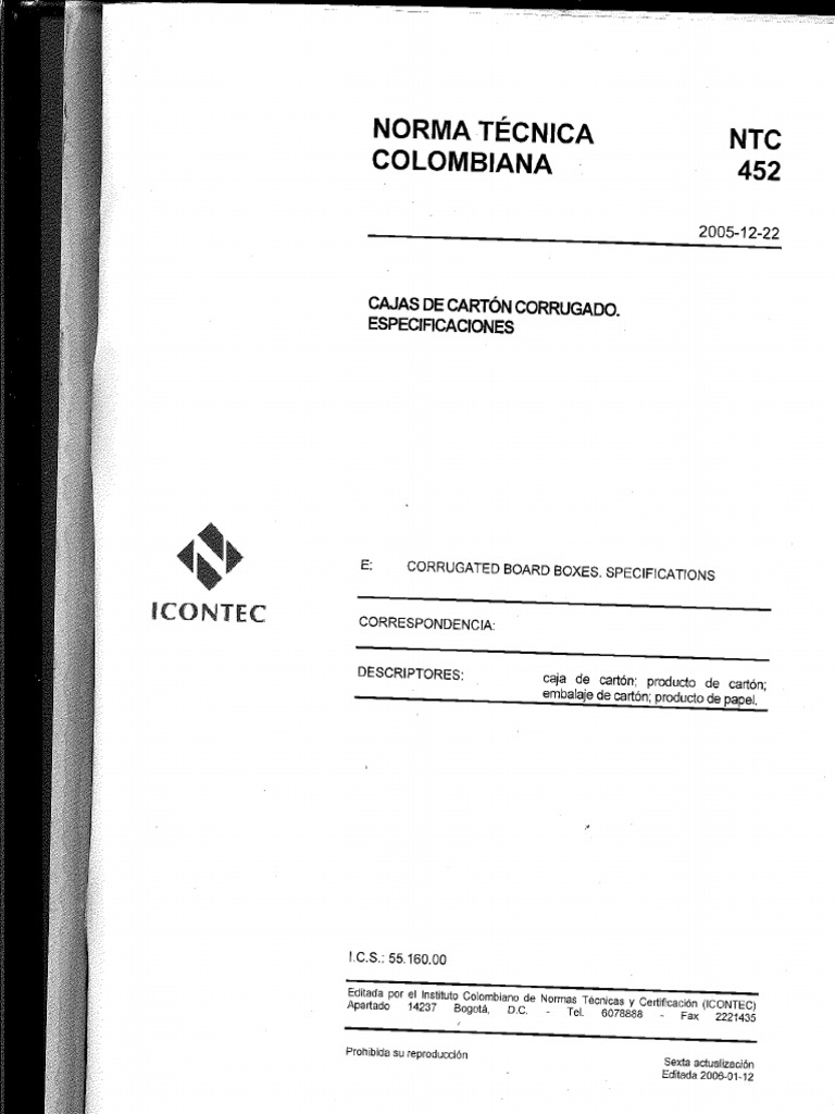 Norma Tecnica Colombiana NTC 452 | PDF