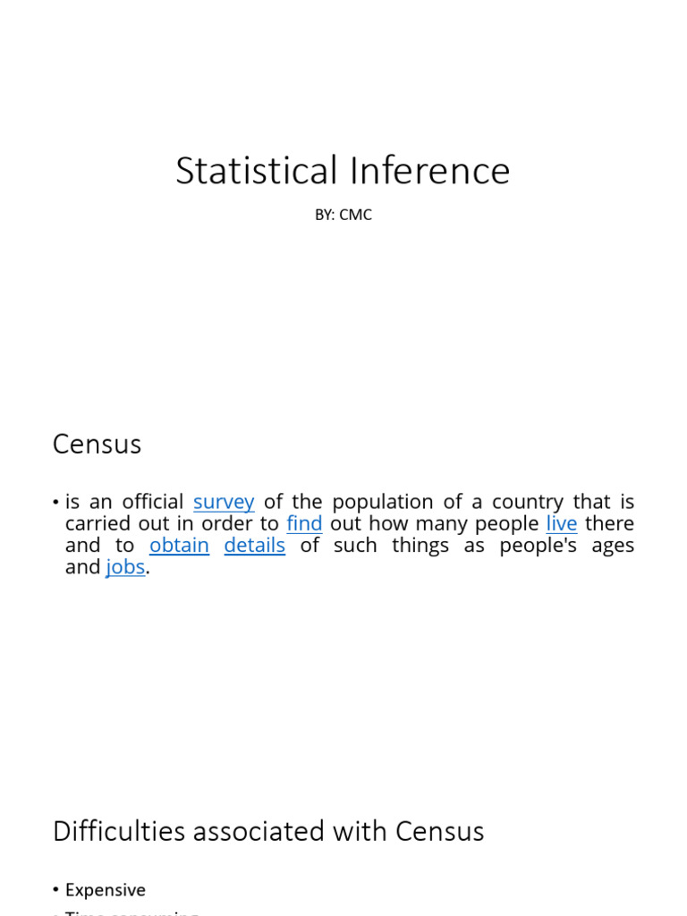 Statistical Inference Part 1 | PDF | Sampling (Statistics) | Statistics Statistical Inference Part 1 | PDF | Sampling (Statistics) | Statistics