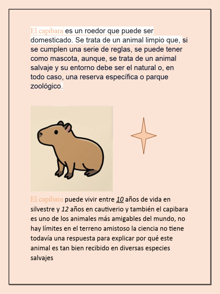 Información sobre el capibara | PDF
