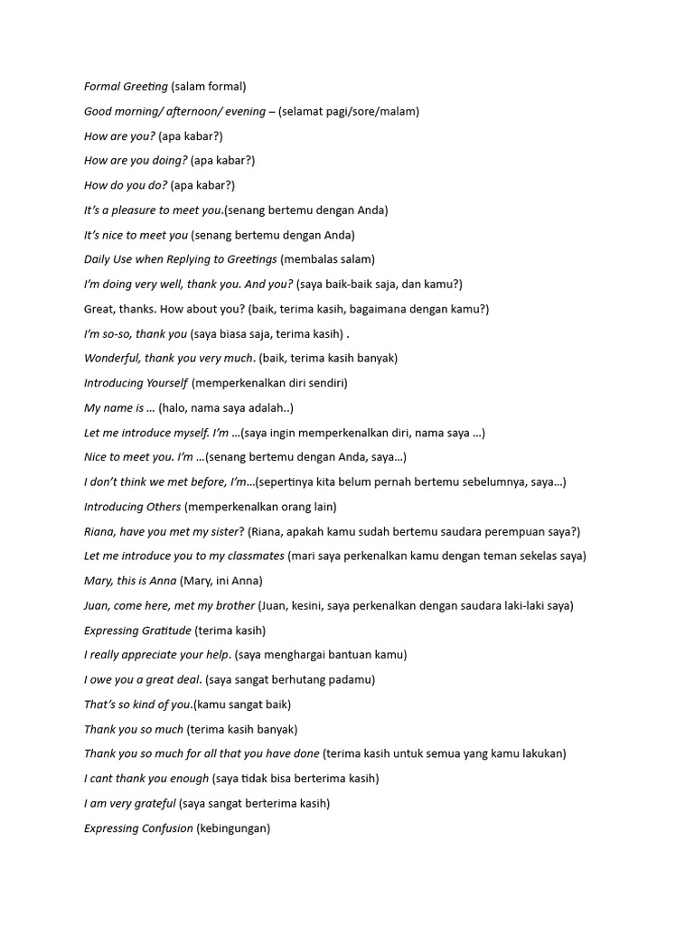 Formal Greeting | PDF