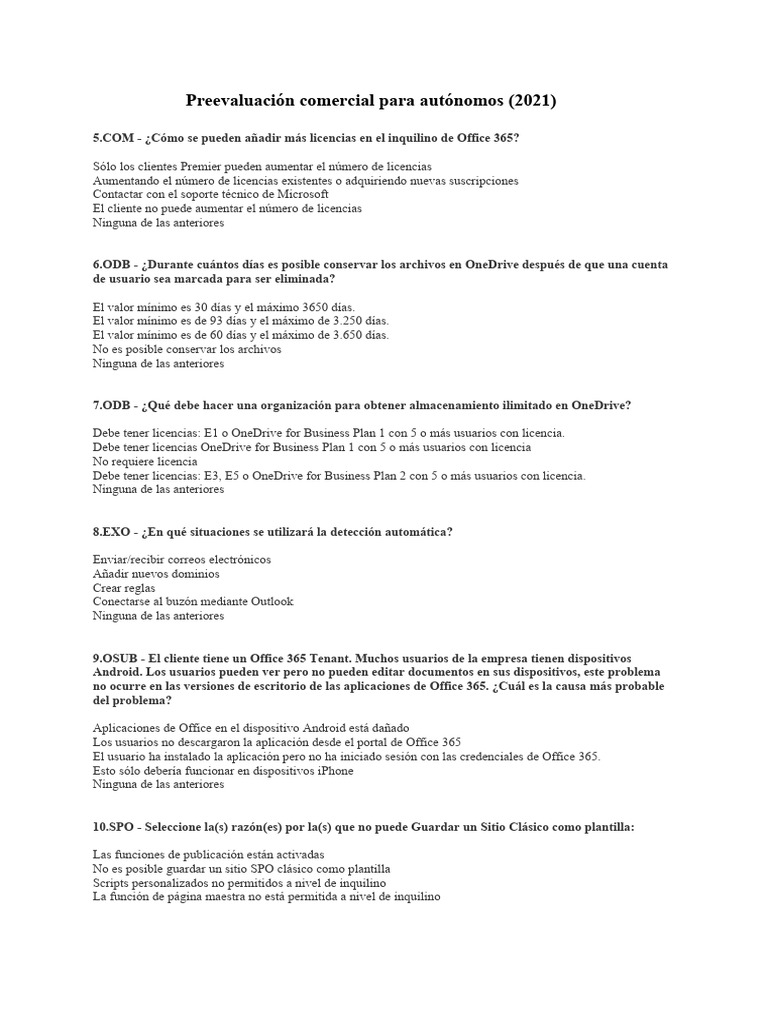 Preguntas Sobre M365 | PDF | Microsoft Office | Microsoft