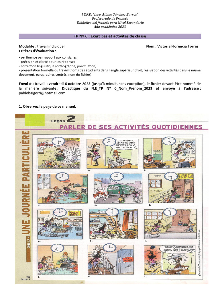 Didactique Du FLE - TP #6 - 2023 | PDF