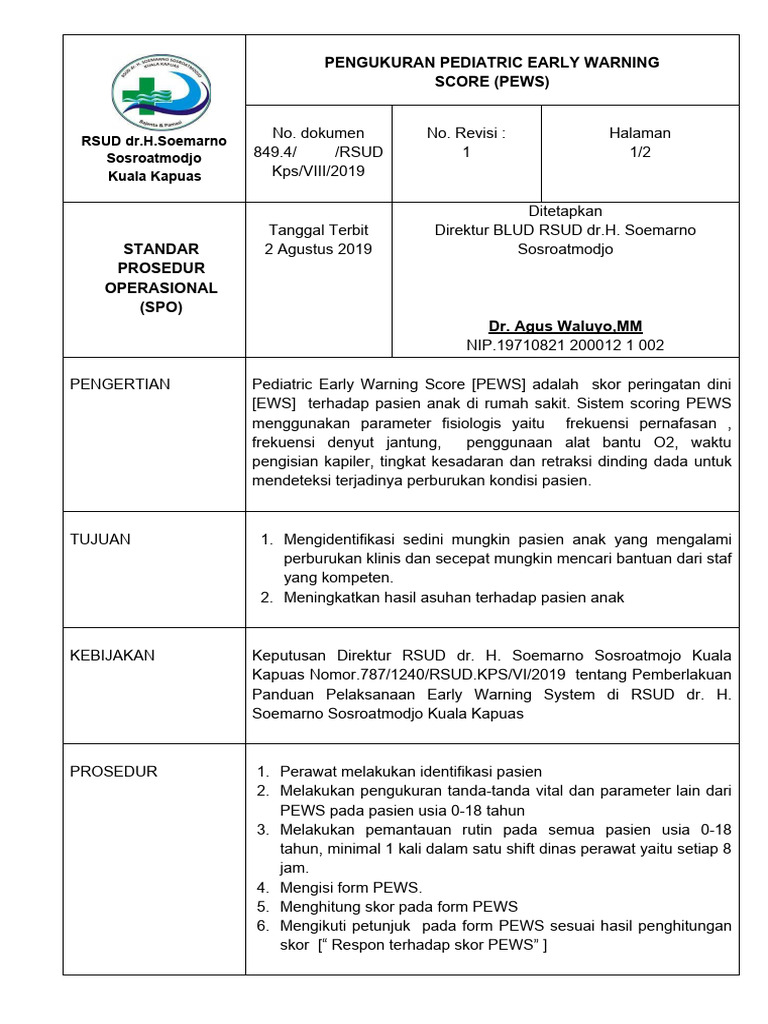 Sop Pengukuran Pews | PDF