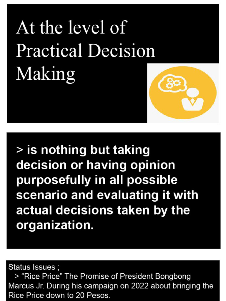 At The Level of Practical Decision Making | PDF