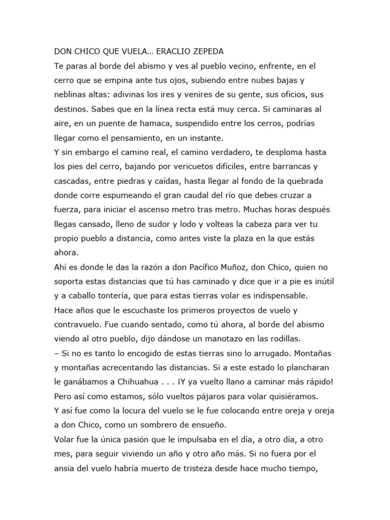 Don Chico y su sueño de volar | PDF