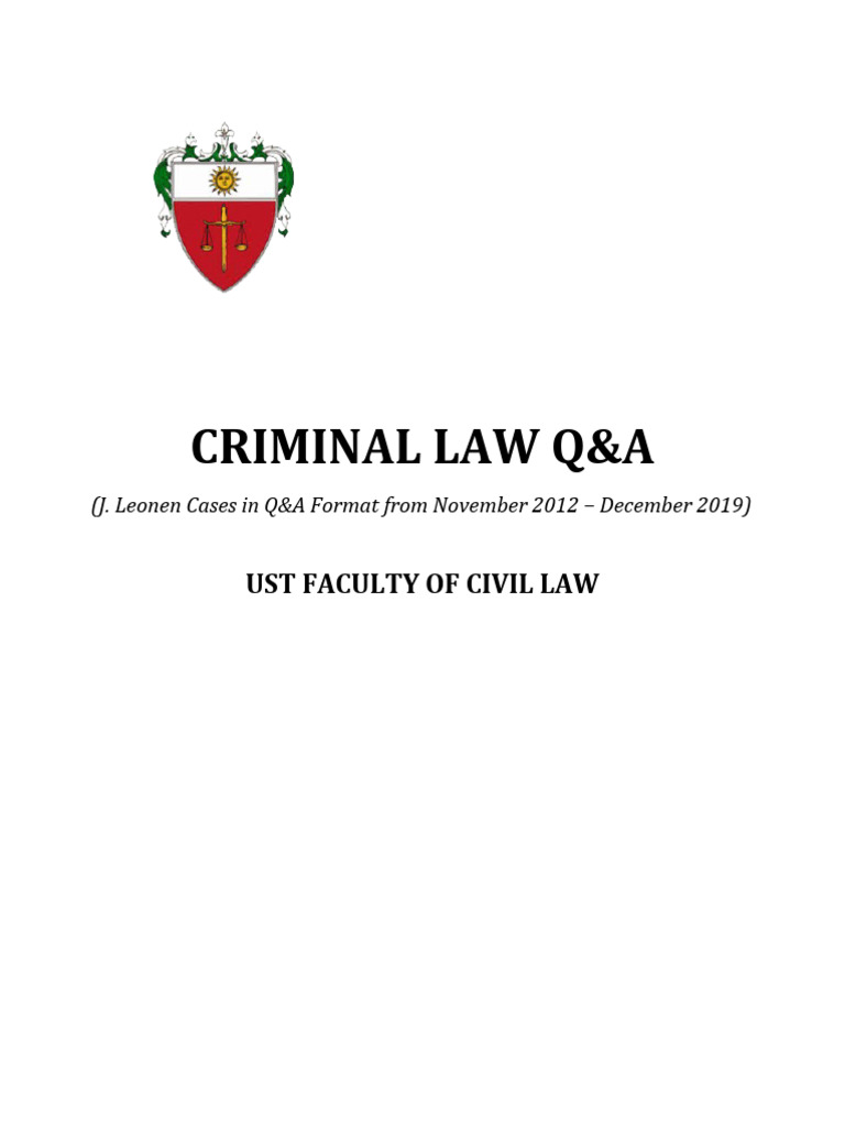 Leonen QA CRIMINAL LAW | PDF
