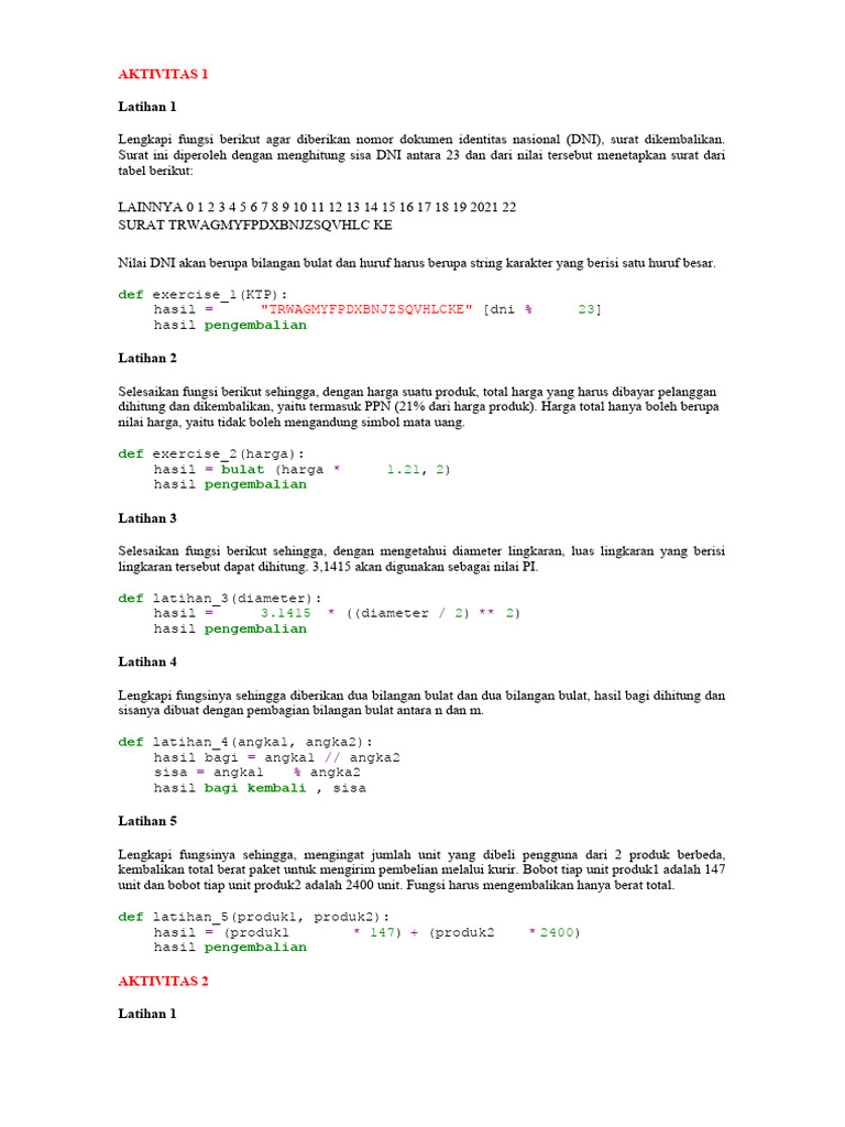 Solusi Kursus Python | PDF Solusi Kursus Python | PDF